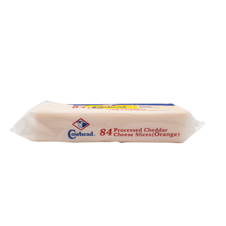 COWHEAD 84 PROCESSED CHEDDAR CHEESE SLICES (ORANGE) 1KG – Ben Mart COWHEAD 84 PROCESSED CHEDDAR CHEESE SLICES (ORANGE) 1KG – Ben Mart